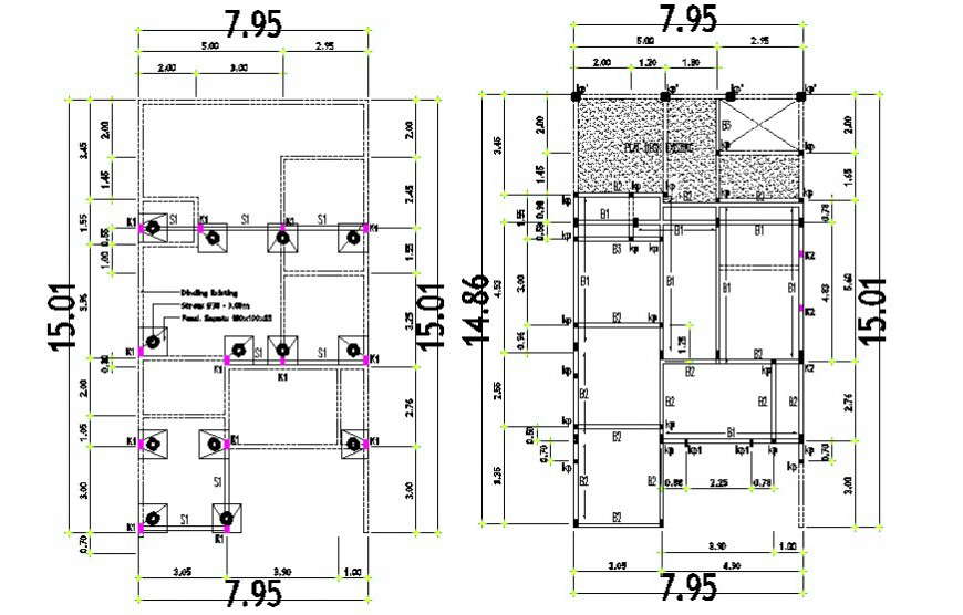 2d drawings details of column beam structure blocks dwg autocad file ...